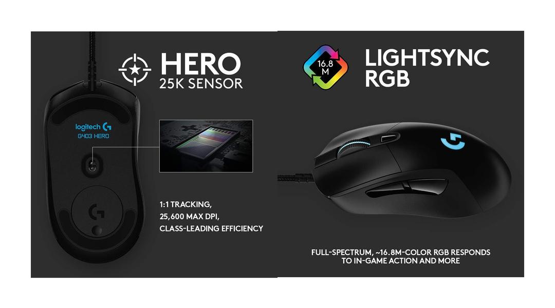 Logitech - G403 Hero Wired Mouse