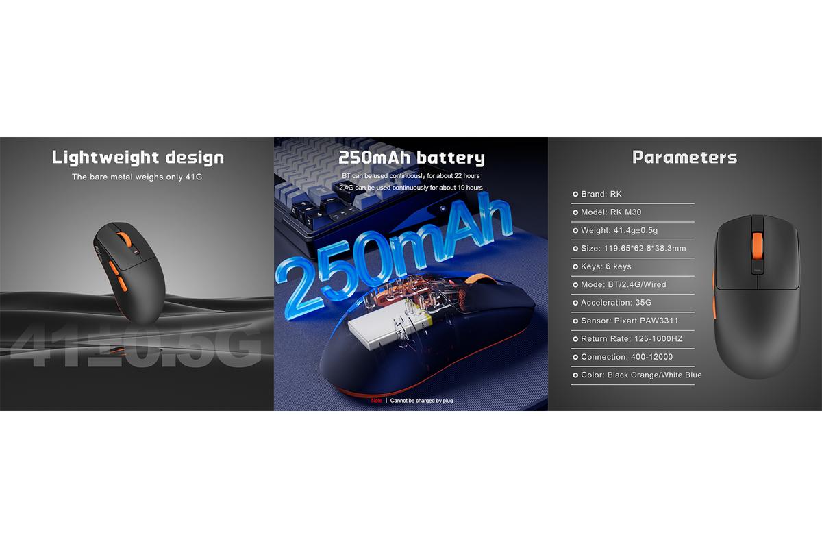 Royal Kludge M30 Wireless Gaming Mouse / White