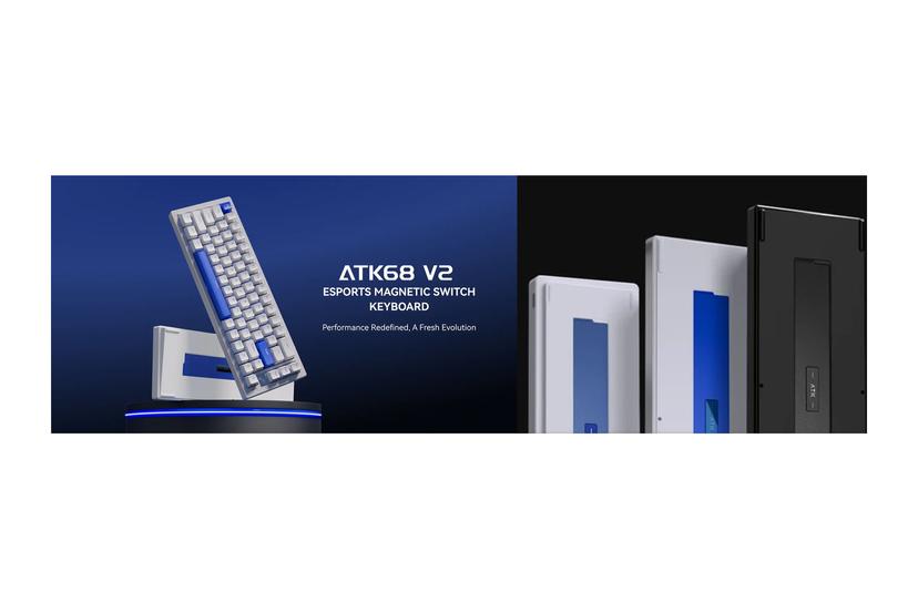 ATK-68 V2 Pro Esports Magnetic Switch Keyboard White Blue