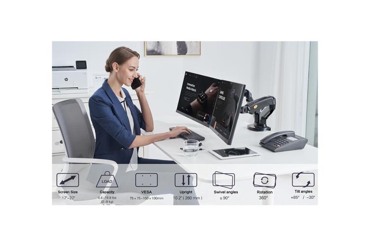 North Bayou - F160 Dual Monitor Mount Black