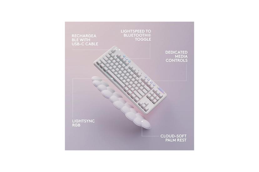 Logitech G715 Wireless Mechanical Gaming Keyboard - White Mist