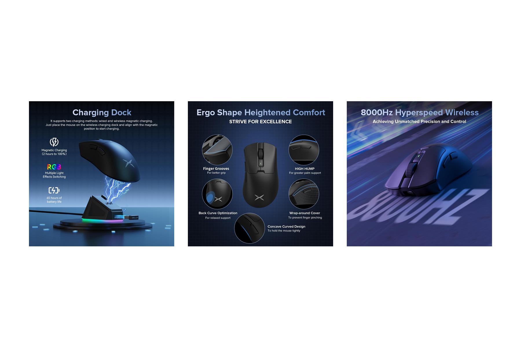 Delux - M900 Pro Black Wireless Gaming Mouse