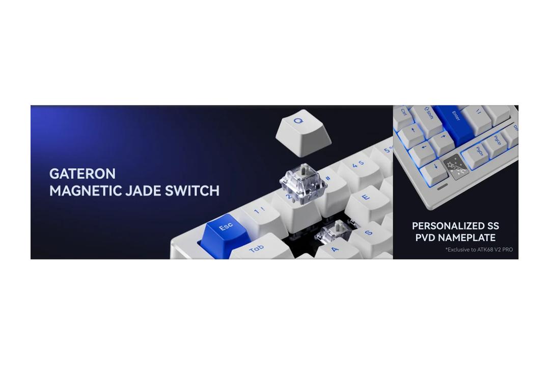 ATK-68 V2 Pro Esports Magnetic Switch Keyboard White Blue